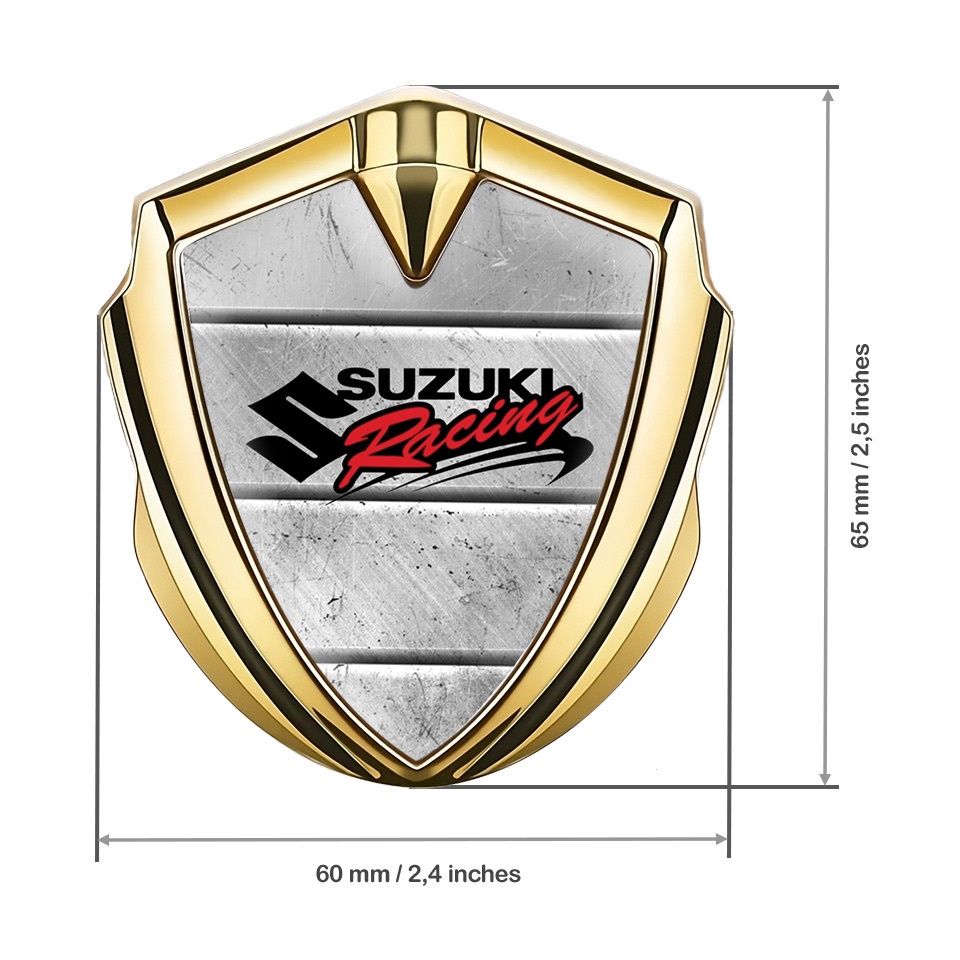 Suzuki Silicon Emblem Gold Stone Pattern Racing Logo Design | Metal ...