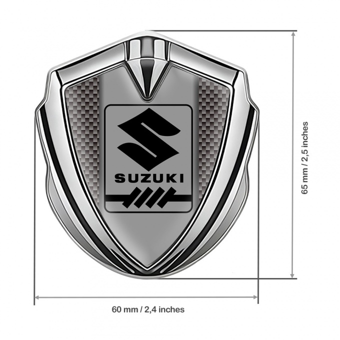 Suzuki Metal Emblem Badge Silver Grey Carbon Black Gearshift Logo ...