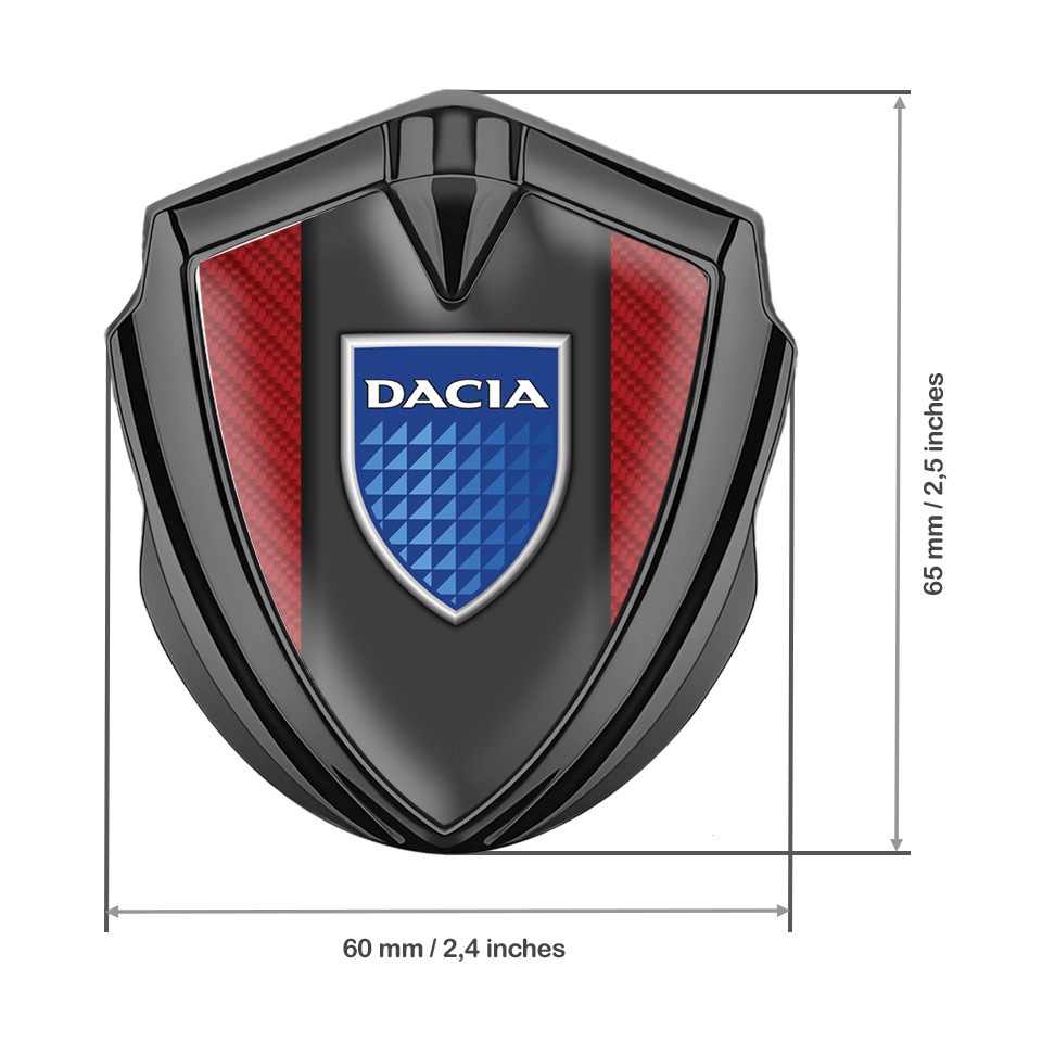 Dacia Emblem Metal Badge Graphite Red Carbon Blue Shield Logo | Metal ...