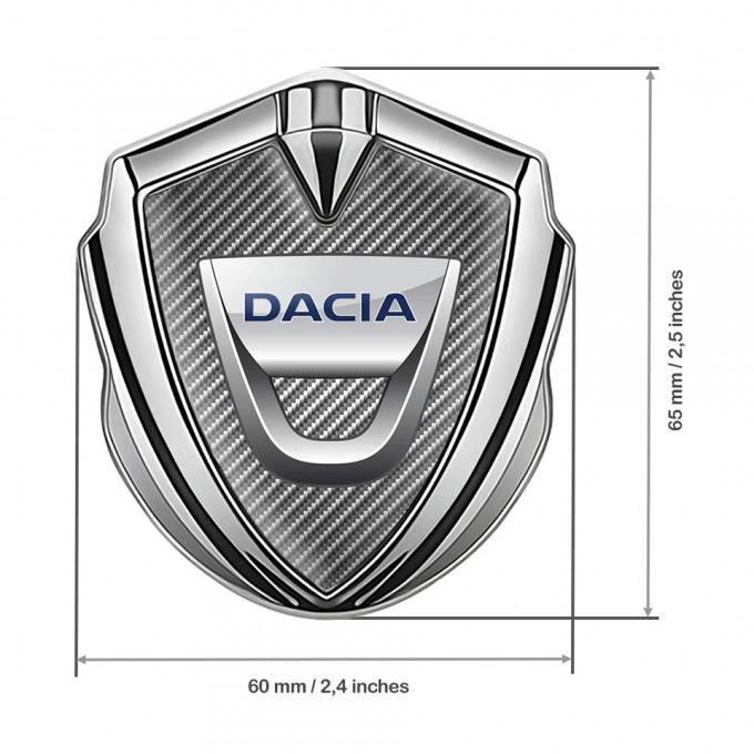 Dacia Emblem Car Badge Silver Light Carbon Classic Logo Edition | Metal ...