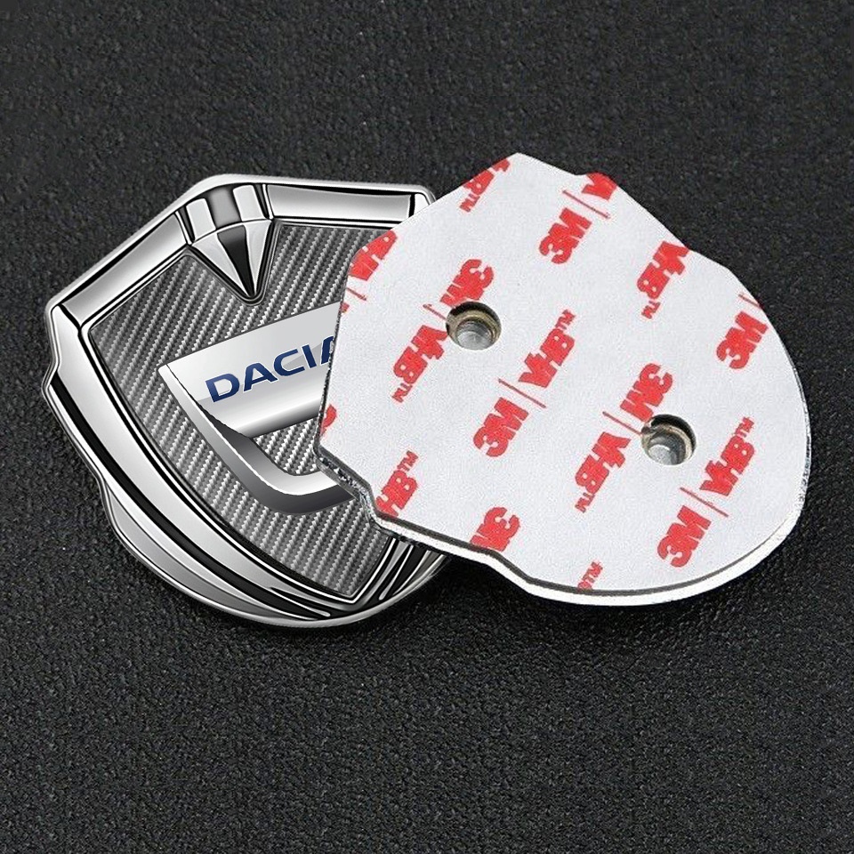 Dacia Emblem Car Badge Silver Light Carbon Classic Logo Edition | Metal ...