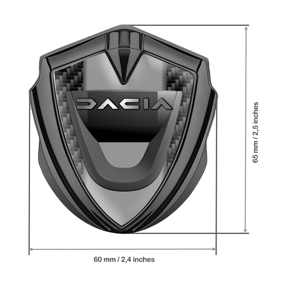 Dacia Metal Domed Emblem Graphite Black Carbon Frame Matte Logo Design ...