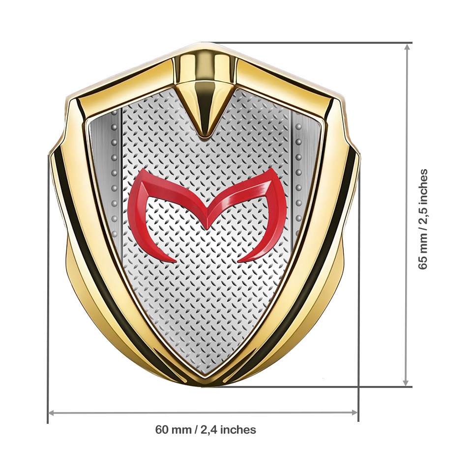 Mazda Emblem Silicon Badge Gold Treadplate Effect Crimson Logo Edition ...