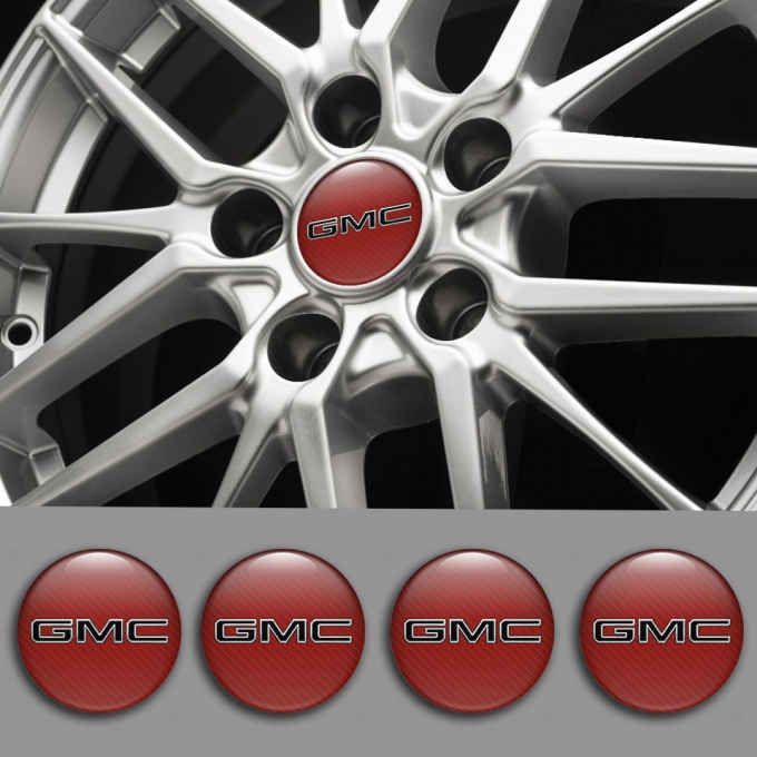 GMC Silicone Emblems for Wheel Center Caps Red Carbon Edition | Wheel ...