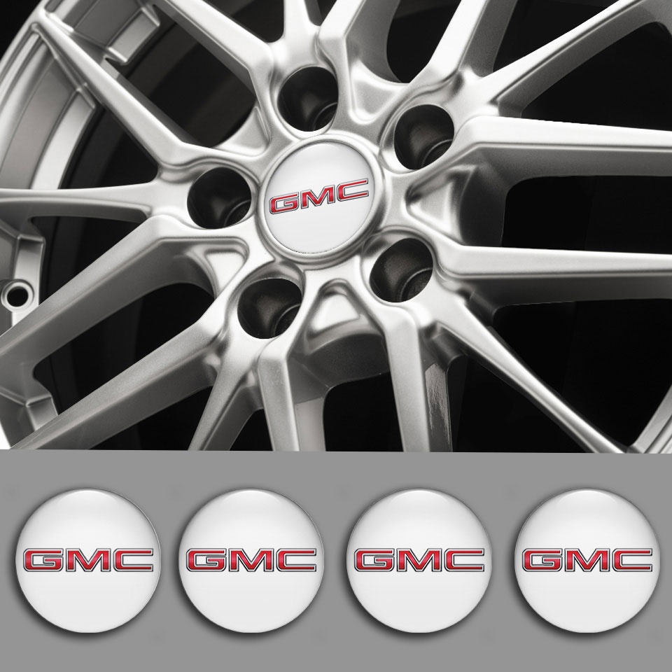 GMC Silicone Emblems for Wheel Center Caps White Edition | Wheel ...