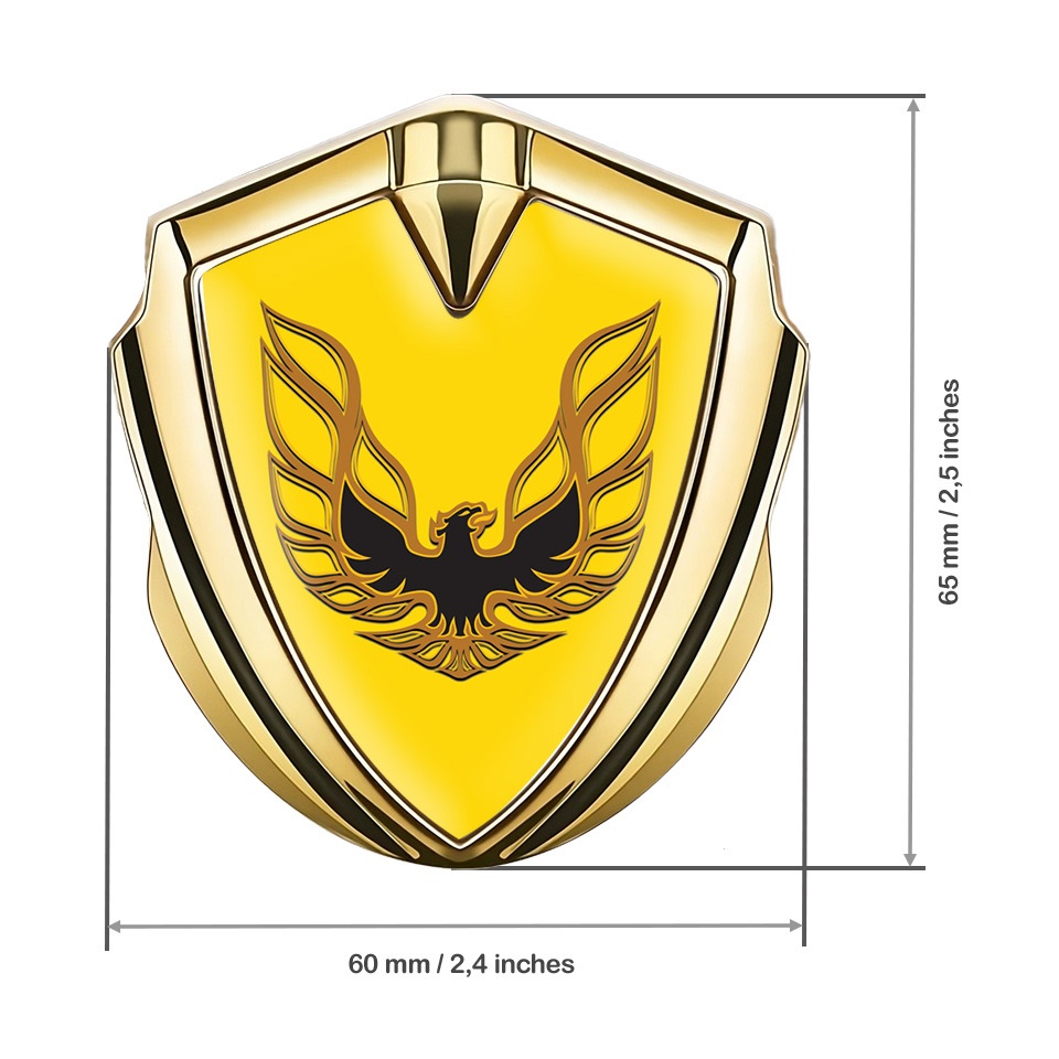 Pontiac Firebird Emblem Self Adhesive Gold Yellow Base Copper Logo ...