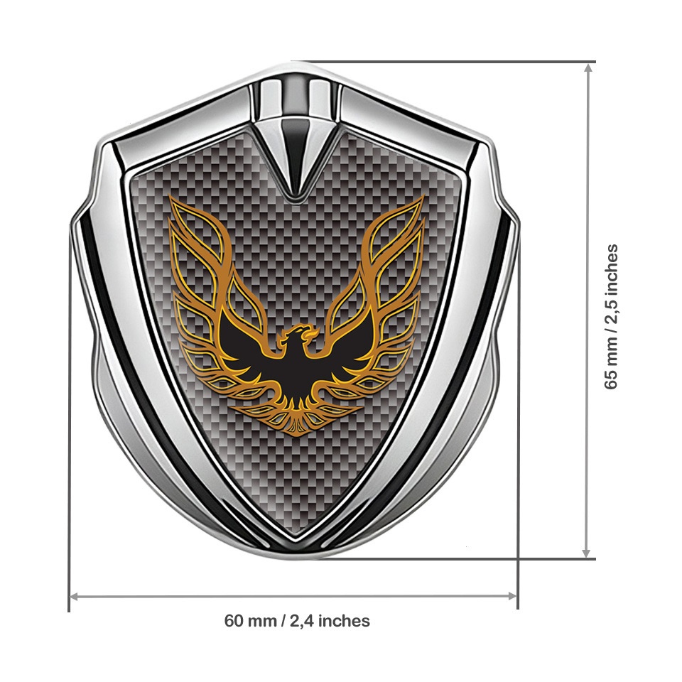Pontiac Firebird 3d Emblem Badge Silver Grey Carbon Copper Logo | Metal ...