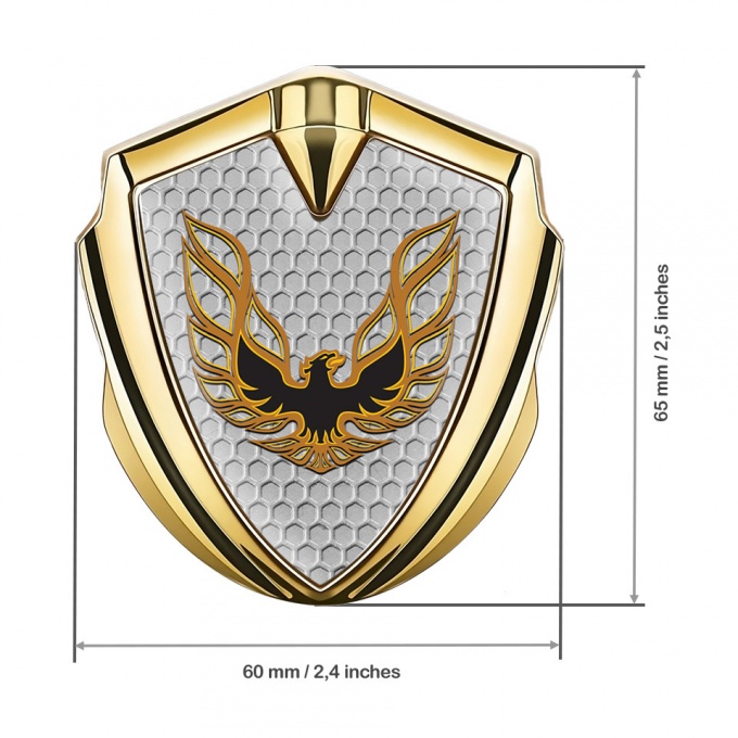 Pontiac Firebird Emblem Badge Self Adhesive Gold Honeycomb Copper Logo ...