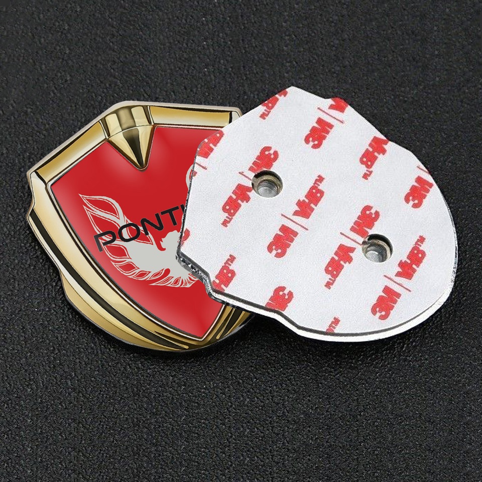 Pontiac Firebird Emblem Silicon Badge Gold Red Print Solid Grey Logo ...