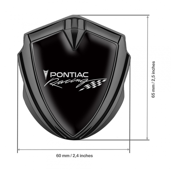 Pontiac Emblem Trunk Badge Graphite Black Base Racing Logo Edition ...