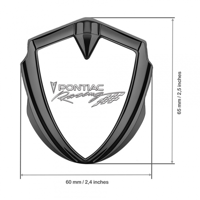 Pontiac Emblem Self Adhesive Graphite White Base Racing Logo Edition ...
