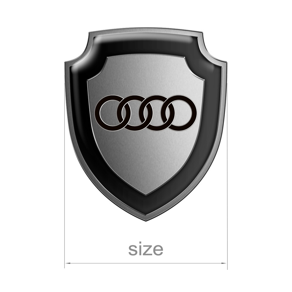 Audi Silicone Domed Emblem Metal Effect Black Logo | Domed Emblems ...