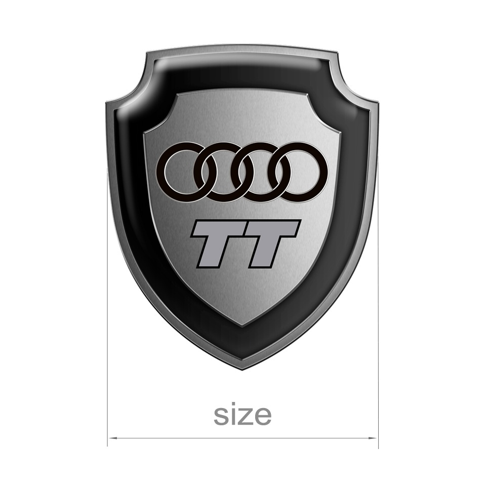 Audi TT Silicone Sticker Metal Effect Grey Logo | Domed Emblems ...