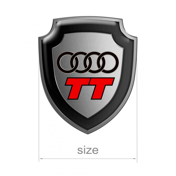 Audi TT Silicone Sticker Metal Effect Red Logo | Domed Emblems ...