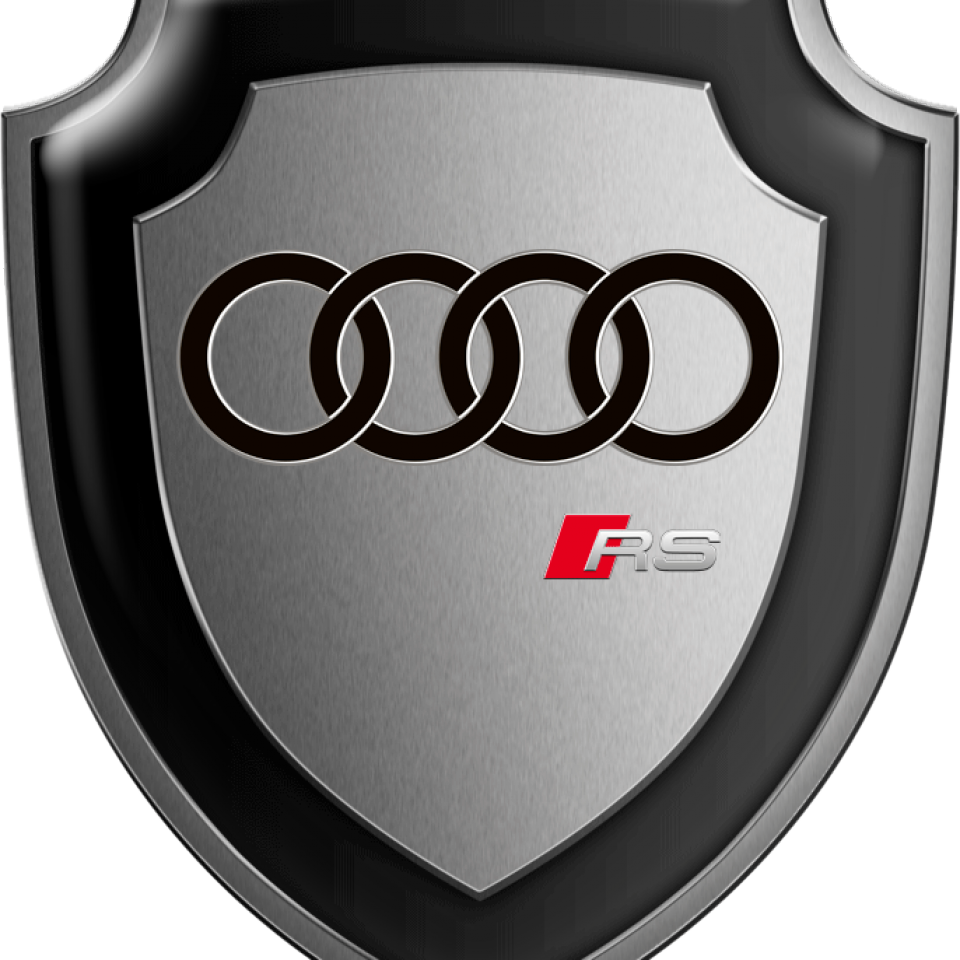 Audi RS Shield Silicone Sticker Metal Effect Black Logo | Domed Emblems ...