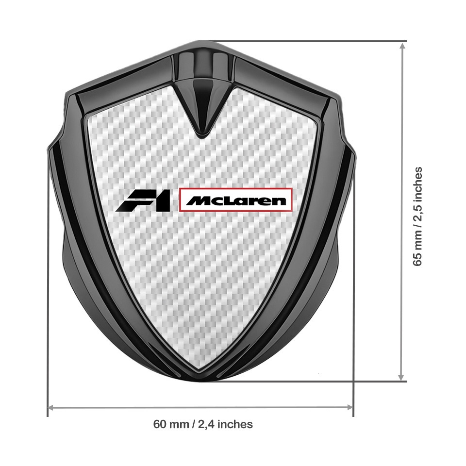 Mclaren F1 Badge Self Adhesive Graphite White Carbon Black Logo Design ...