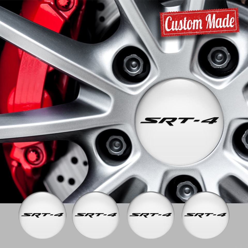 Dodge SRT Wheel Emblem for Center Caps White Base Black Logo | Wheel ...