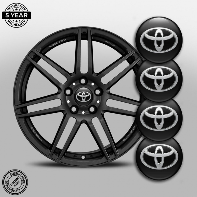Toyota Wheel Emblems for Center Caps Black Classic Edition | Wheel ...