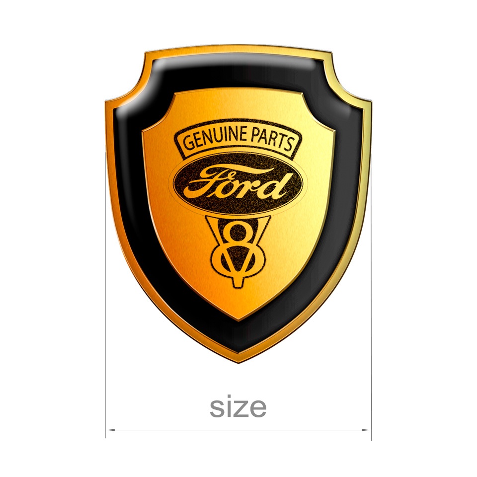Ford Genuine Parts Silicone Sticker Gold Effect | Domed Emblems ...
