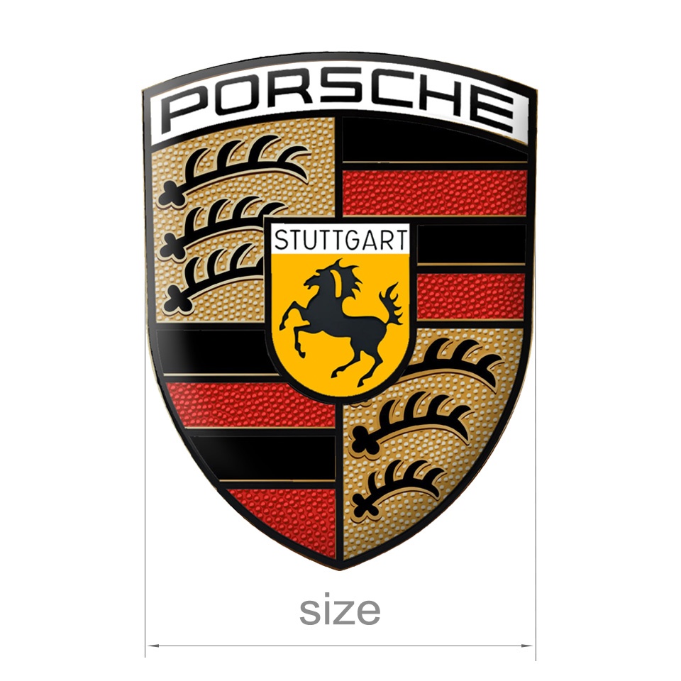 Porsche Emblem Silicone Sticker Custom Logo Edition | Domed Emblems ...