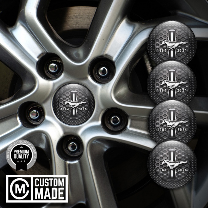 Ford Mustang Emblems for Wheel center caps Black honeycomb | Wheel ...