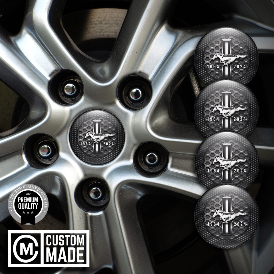 Ford Mustang Emblems for Wheel center caps Black honeycomb | Wheel ...