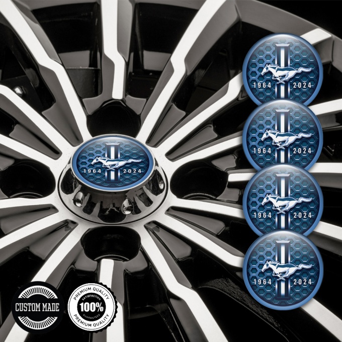 Ford Mustang Emblems for Wheel center caps Blue | Wheel Emblems ...
