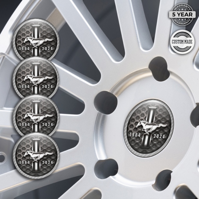 Ford Mustang Emblems for Wheel center caps Grey carbon ring | Wheel ...