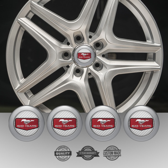 Ford Mustang Wheel Emblems for Center Caps gray carbon | Wheel Emblems ...