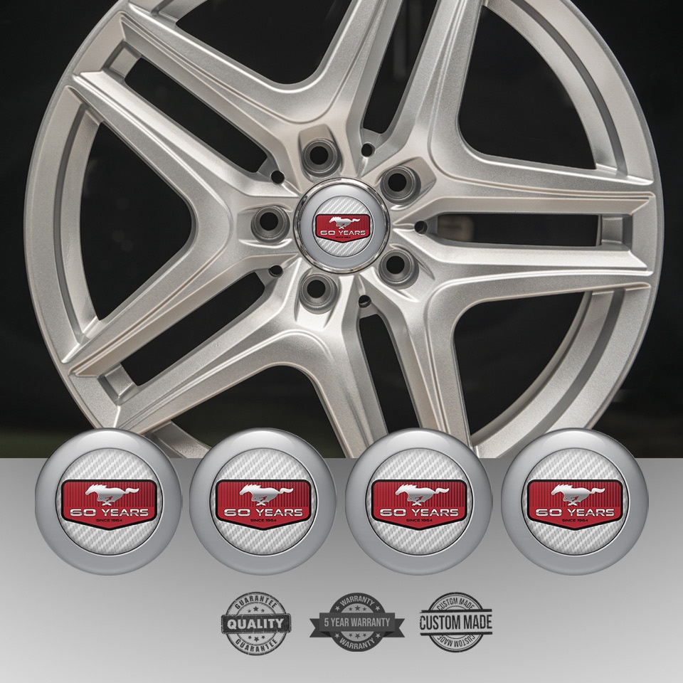 Ford Mustang Wheel Emblems for Center Caps gray carbon | Wheel Emblems ...