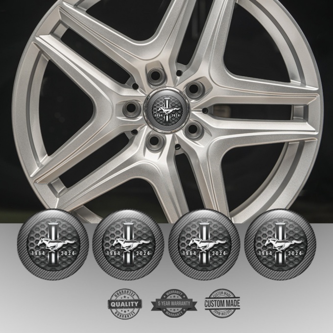 Ford Mustang Emblems for Wheel center caps carbon Style | Wheel Emblems ...