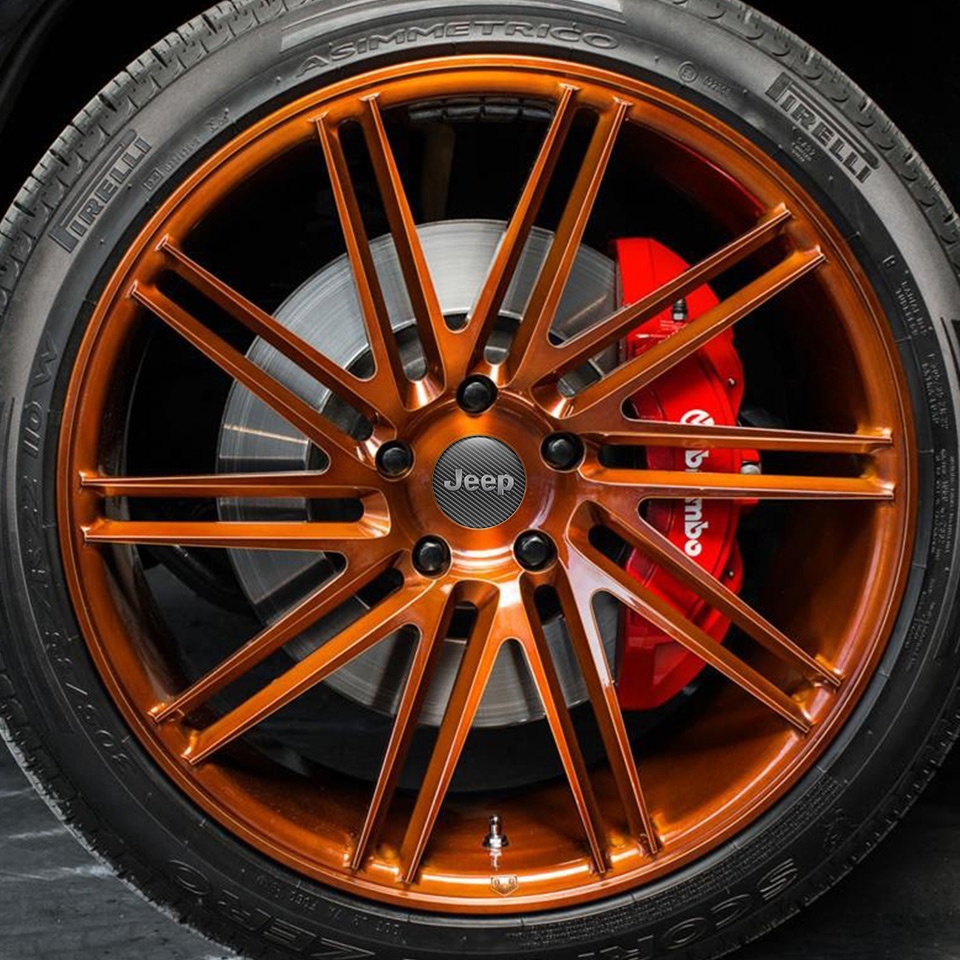Jeep Center Hub Dome Stickers Carbon | Wheel Emblems | Stickers | X-Sticker