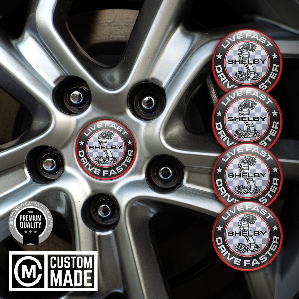 Ford Shelby Domed Stickers for Wheel center caps Live Fast | Wheel ...