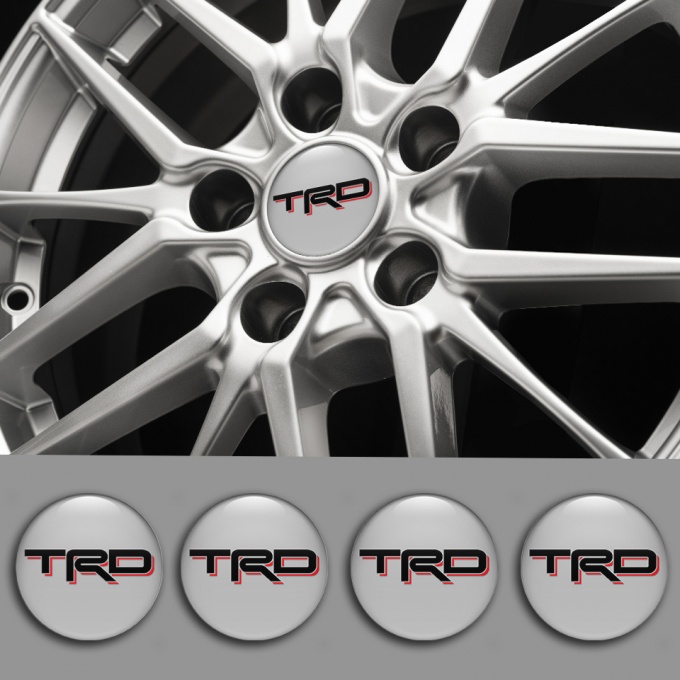 Toyota TRD Emblem for Wheel center caps Style Gray | Wheel Emblems ...
