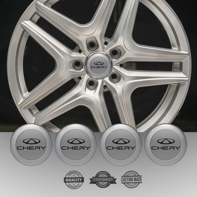Chery Emblems for Wheel center caps Gray with Black logo | Wheel ...