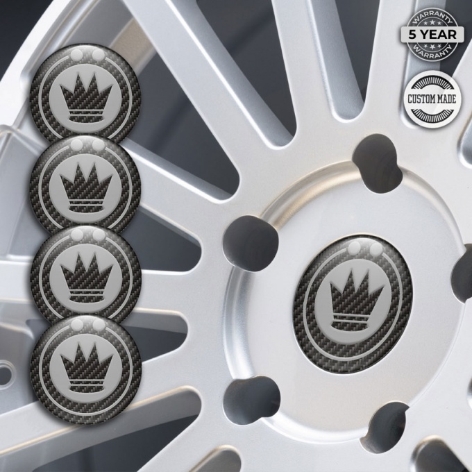 Konig Emblems for Wheel Center Caps Grey Logo Carbon Edition | Wheel ...