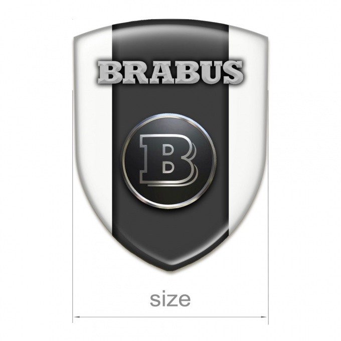 Brabus Silicone Shield White Base with Graphite Central Panel | Domed ...