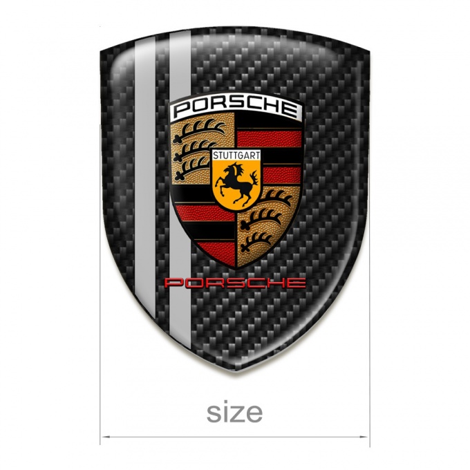 Porsche Silicone Badge Racing Edition Black carbon Grey Lines Design ...