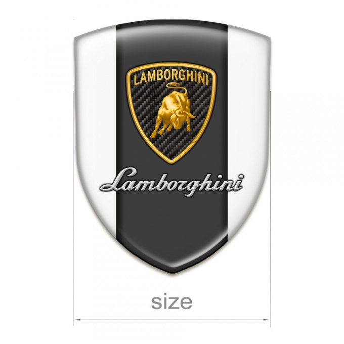 Lamborghini Silicone Badge White Base Classic Logo | Domed Emblems ...