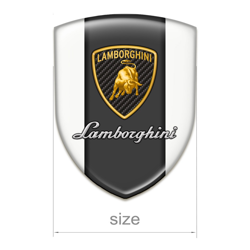Lamborghini Silicone Badge White Base Classic Logo | Domed Emblems ...