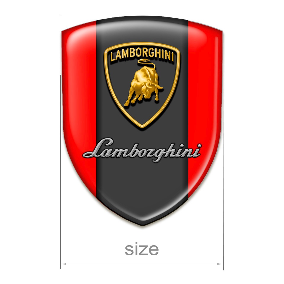 Lamborghini Silicone Car Decal Badge Red Background Version | Domed ...