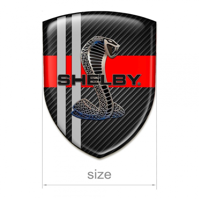 Ford Shelby Emblem Badge Logo Black Carbon Red Ribbon Grey Lines Style ...