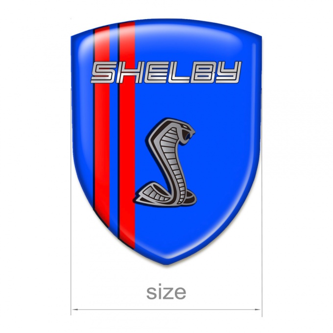 Ford Shelby Logo Emblem High End Blue Base Red lines | Domed Emblems ...