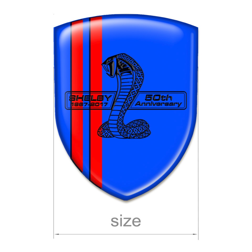 Ford Shelby Emblem Exterior Blue Base Red Lines Variant | Domed Emblems ...