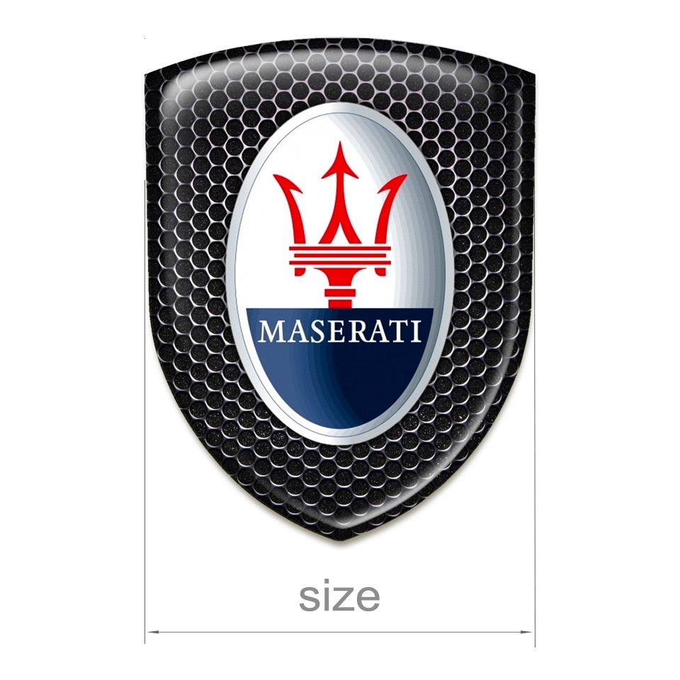 Maserati Silicone Emblem Perforated Steel Round Classic Logo | Domed ...