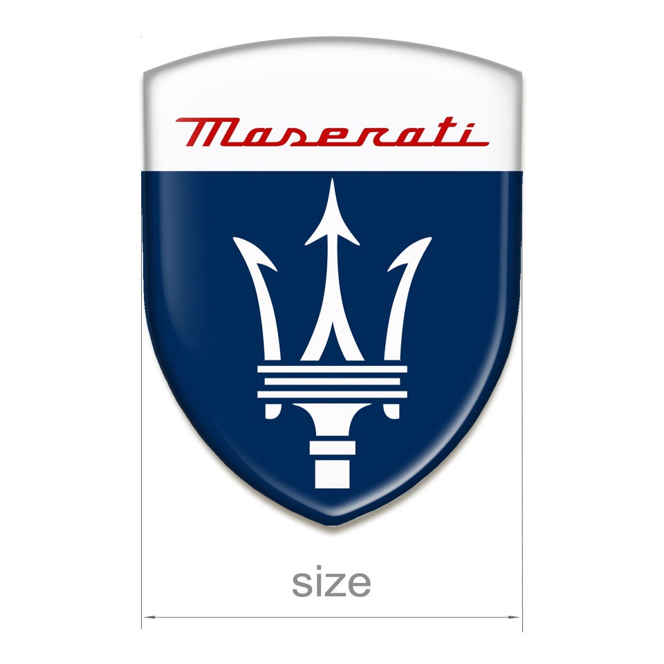Maserati Self Adhesive Emblem Logo Classic Design | Domed Emblems ...