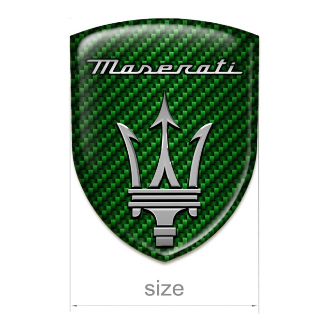 Maserati Silicone Badge High End Green Carbon Version | Domed Emblems ...