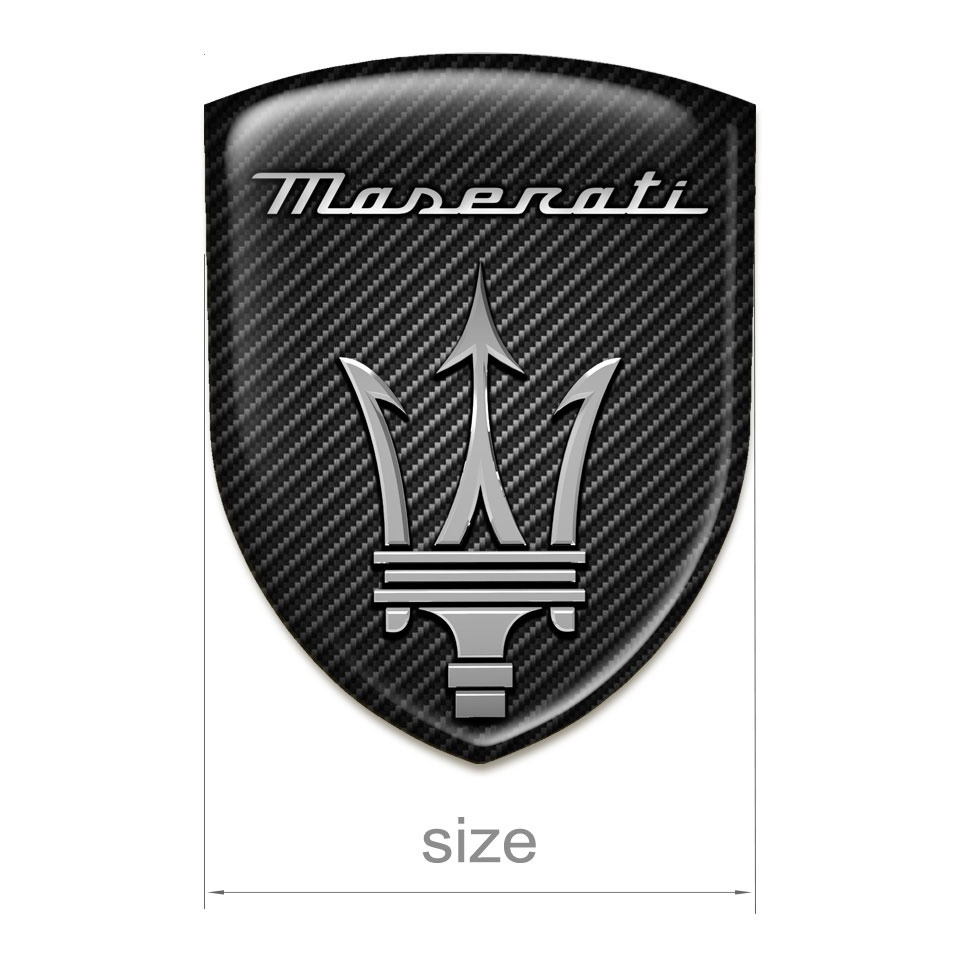 Maserati Emblem Badge Logo Black Carbon Version | Domed Emblems ...