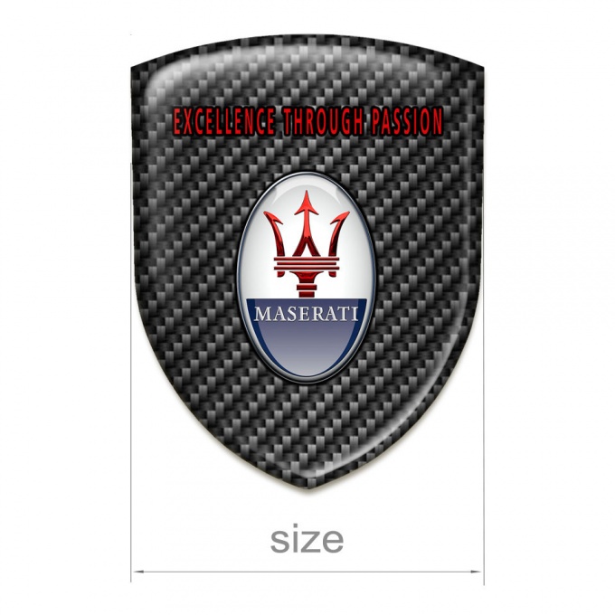 Maserati Car Accessories Badge carbon Base Red Label Logo | Domed ...