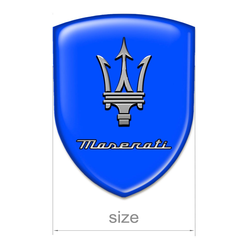 Maserati 3D Gel Emblem High End Blue edition | Domed Emblems | Stickers ...
